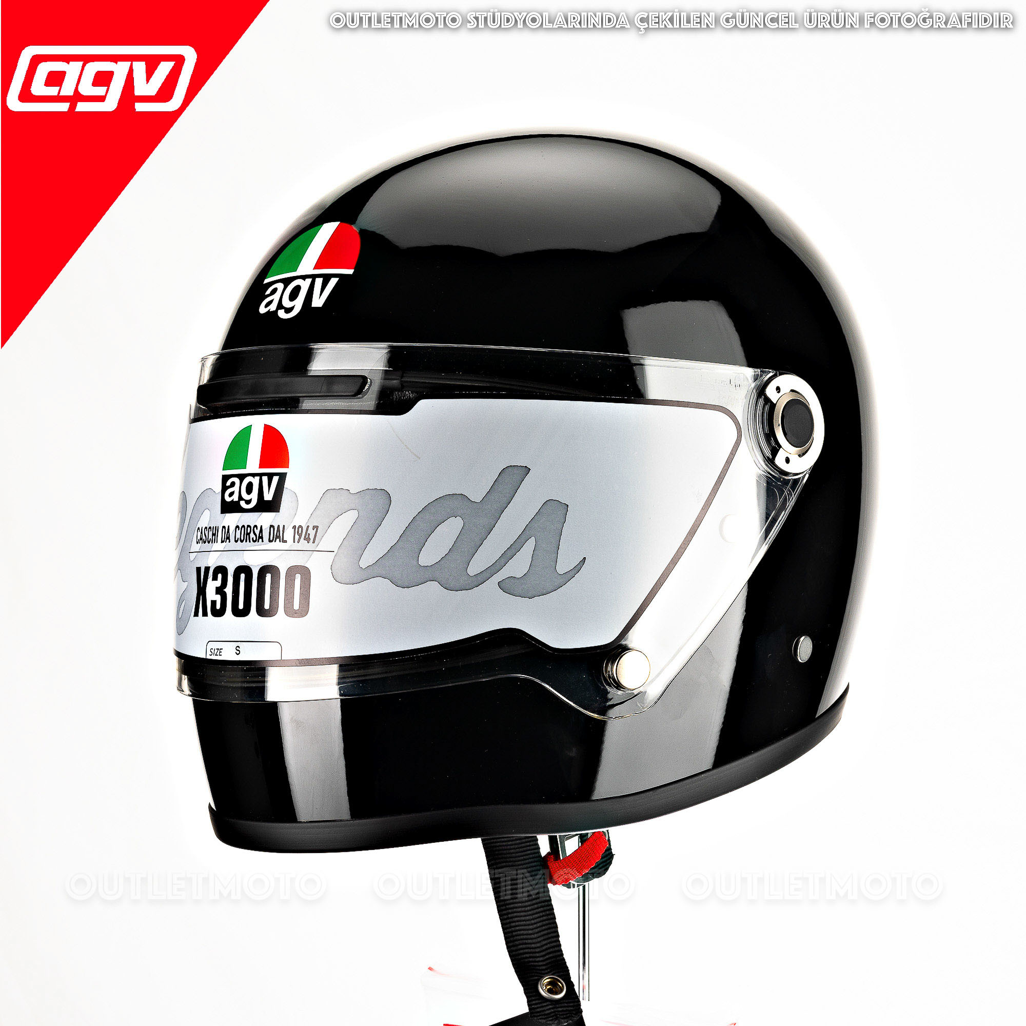 OUTLETMOTO. AGV X3000 Retro/Klasik/Cafe Racer Kapalı Motosiklet Kask