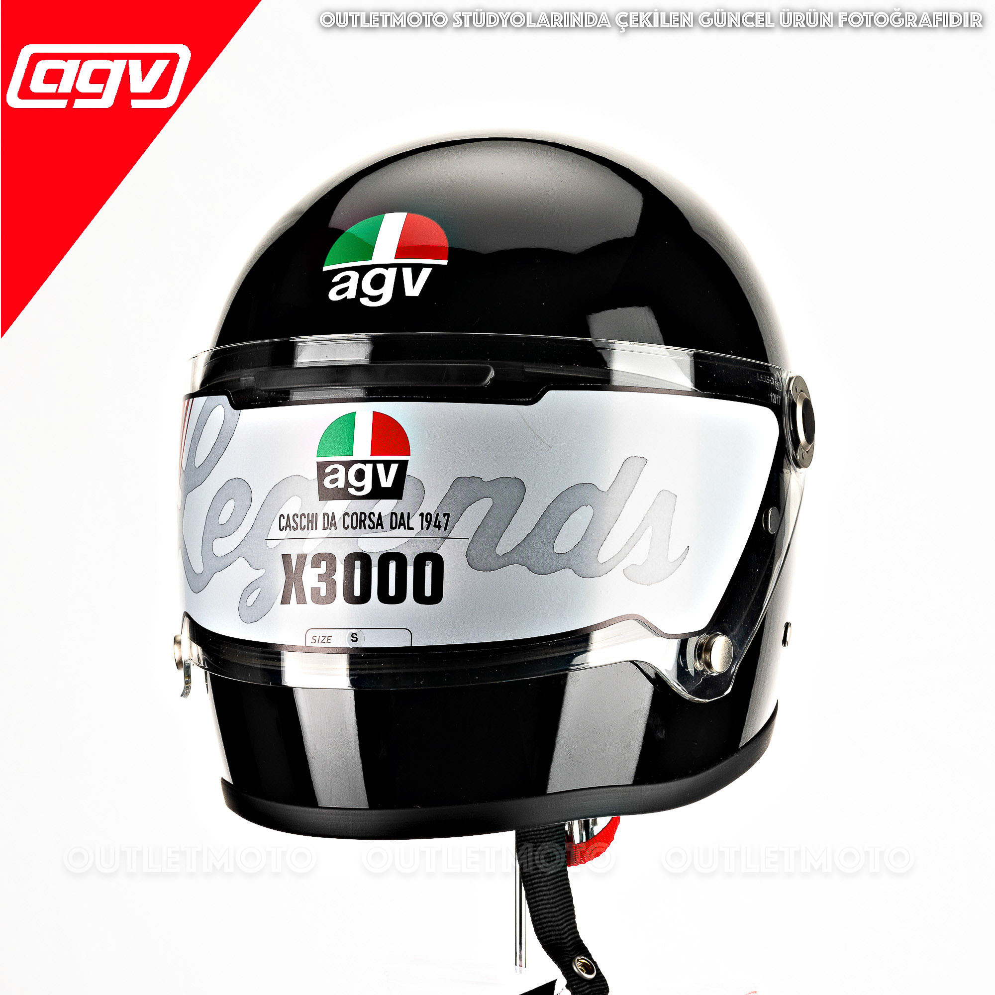 OUTLETMOTO. AGV X3000 Retro/Klasik/Cafe Racer Kapalı Motosiklet Kask