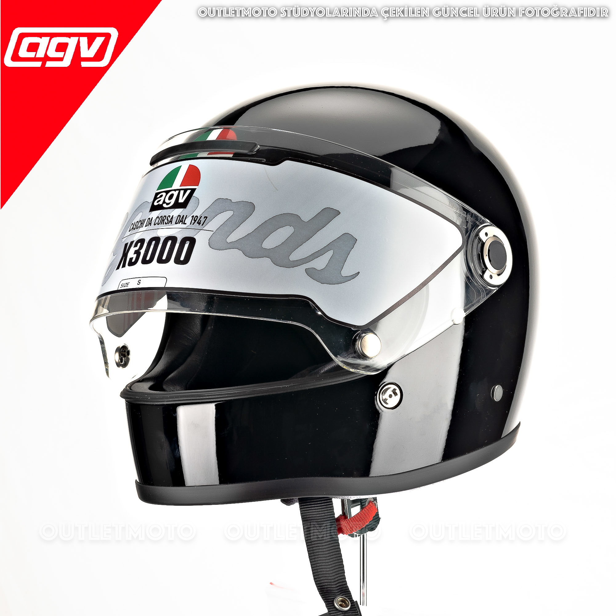 OUTLETMOTO. AGV X3000 Retro/Klasik/Cafe Racer Kapalı Motosiklet Kask